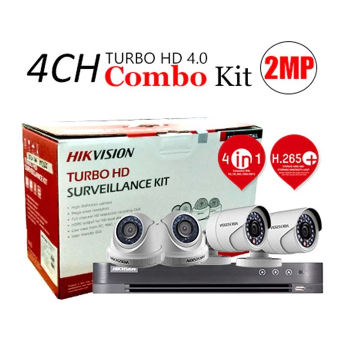 Hikvision CCTV 4CH DVR Video Security Surveillance With 4PCS HD Camera ...