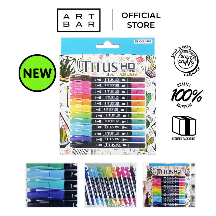 Titus Hd Dual Permanent Marker 12s - Art Bar | Lazada PH