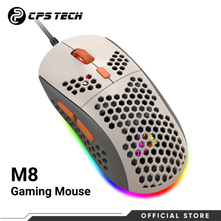 CPSTECH M8 Wired Gaming Mouse 12000 DPI 16 RGB Backlit Ultralight With ...