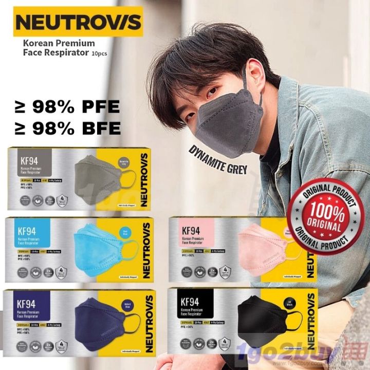 Neutrovis KF94 Korean Premium Face Respirator 4-Ply Earloop Disposable ...