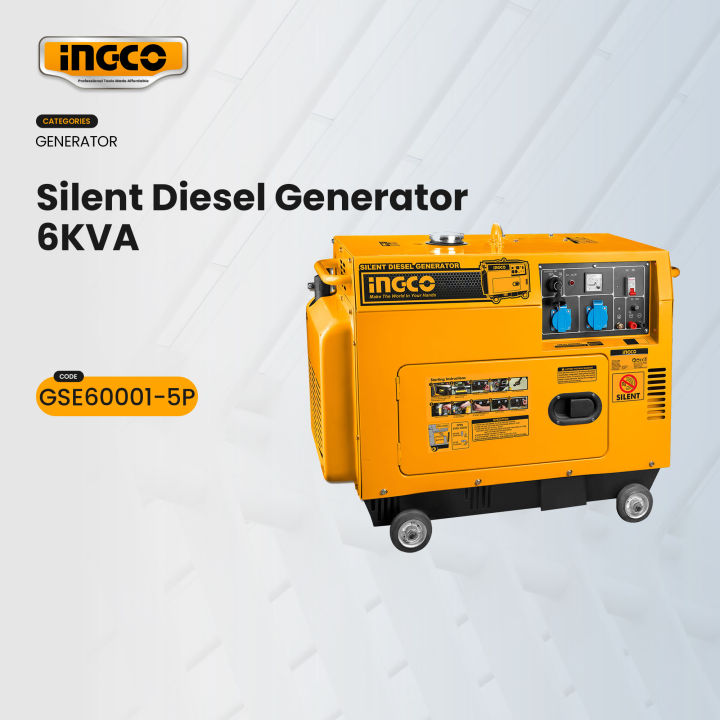 Ingco Silent Type Diesel Generator Set Backup Power Supply 9HP 6KVA ...