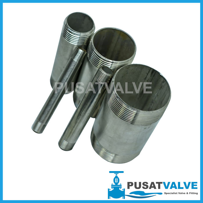 3/8" inch PIPE / PIPA NIPPLE SS304 Stainless Steel 10 cm / 100 mm ...