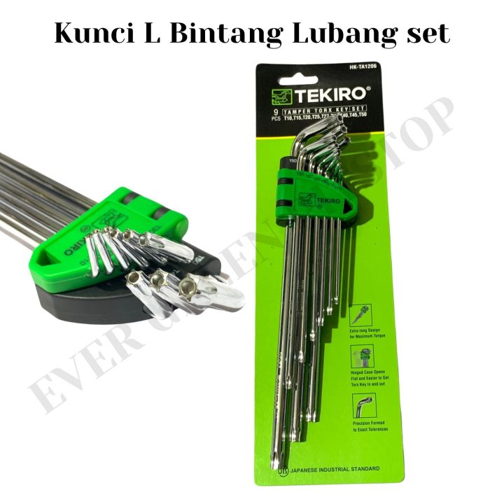 TEKIRO Kunci L Bintang set LUBANG 9 pcs Temper Torx Key Berlubang Bolong Lobang | Lazada Indonesia