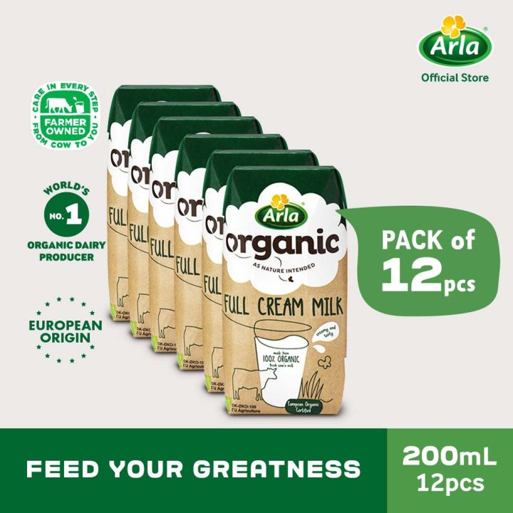 Arla Organic Full Cream Milk 200ml 12-Pack | Lazada PH