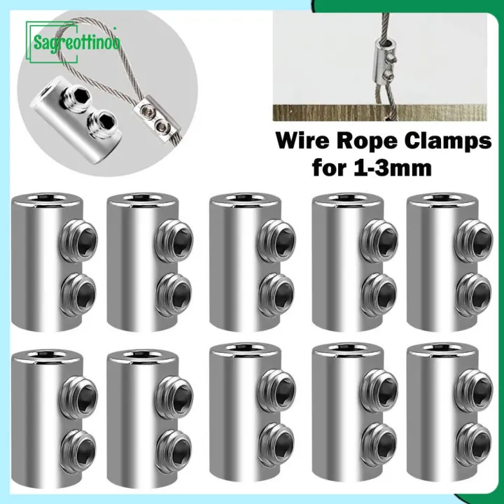 SAGREOTTINOO Metal Steel Wire Rope Clip Copper Adjustable Stainless ...