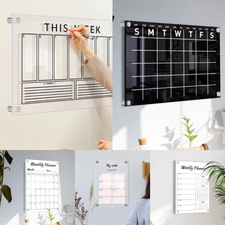 Reusable Calendar Whiteboard Weekly Planner Acrylic Calendar Board To ...
