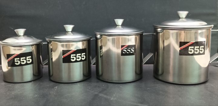 555 stainless steel cup with cover in 8cm, 9cm,10cm and 11cm | Lazada PH