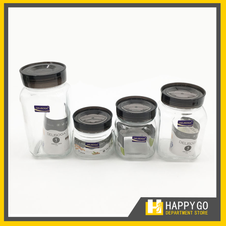 Delisoga HMG56S Glassware Sealed Jar Glass Storage Jar for Food Candy ...