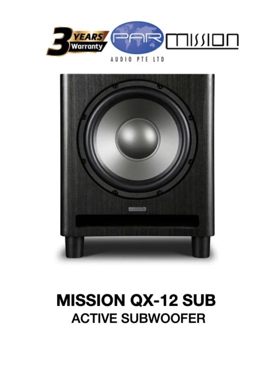 Mission QX-12 (BLACK), 12 INCH Active Subwoofer, 3 years warranty ...