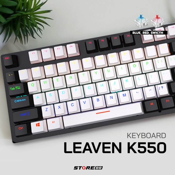 Leaven K550 คีย์บอร์ดTKL คีย์บอร์ด80% 87ปุ่ม คีย์บอร์ดเกมมิ่ง คีย์บอร์ด ...