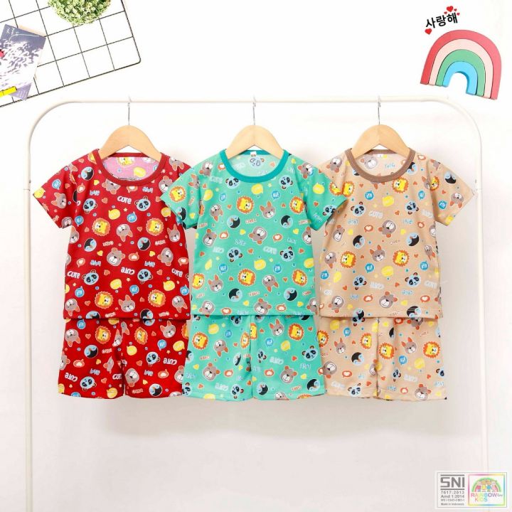 SETELAN PENDEK / SET BAJU ANAK UNISEX COWOK/CEWEK USIA 1- 7 TAHUN ...