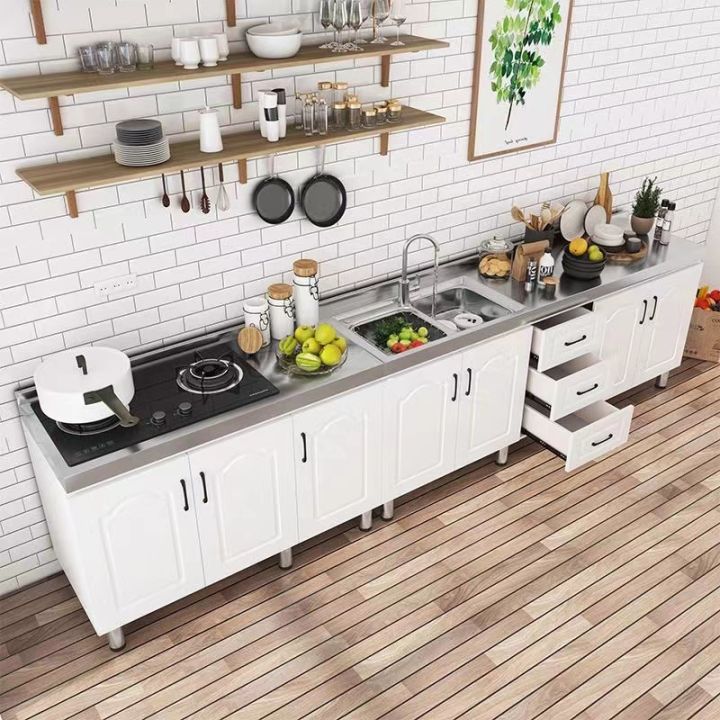 Kitchen cabinets Stainless steel cooktop cabinets Integrated household ...