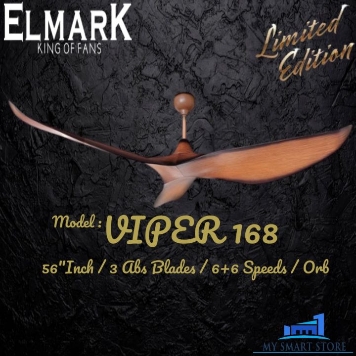 Elmark Viper168 Ceiling Fan 56" 12 Speeds DC Motor Fan Kipas Siling ...