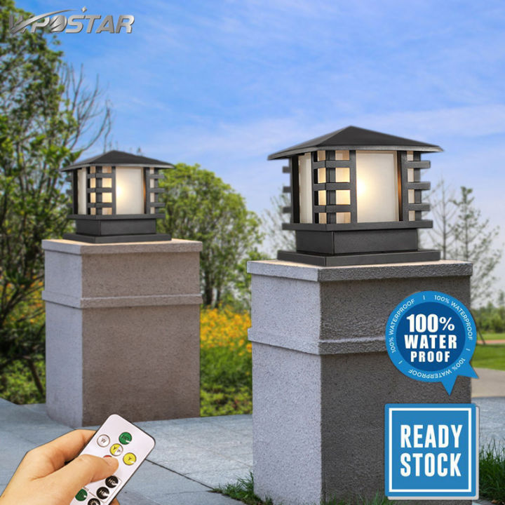 Solar Gate Lamp Pillar Light Outdoor Lighting Waterproof LED Lampu ...