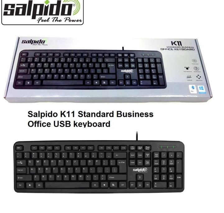Official Salpido K11 Standard Business Office Usb Keyboard (Black) | Lazada