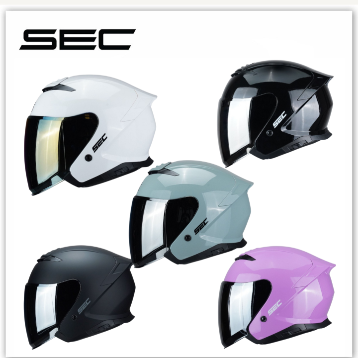 SEC Half Face Helmet for Motorcycle Payon Solid Gloss/Matte (M-XL ...