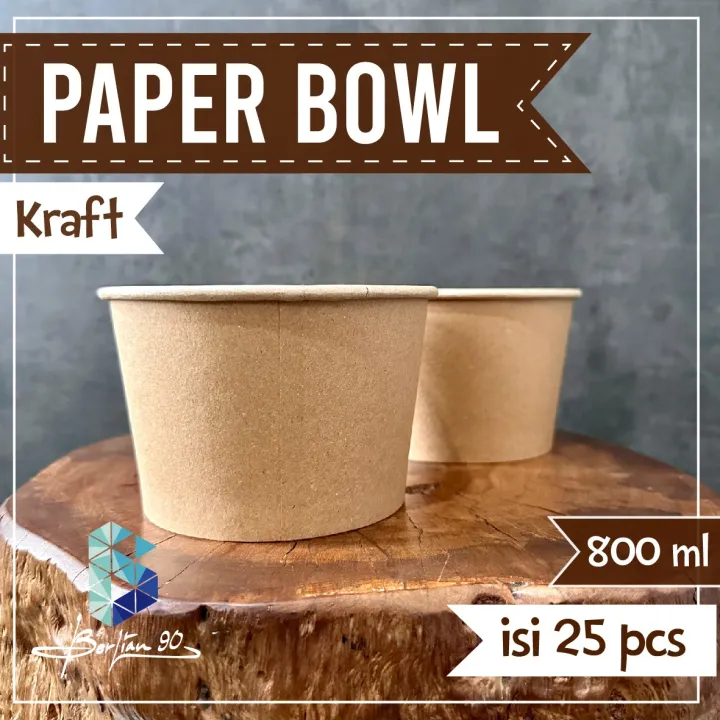 Paper Bowl 650ml 800ml / Rice Bowl 800 ml & 650 Ml / Mangkok Kertas ...