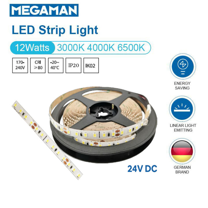 MEGAMAN Strip Light 12W 24V DC 5เมตร. รุ่น YTSLA01-FPC 12W | Lazada.co.th