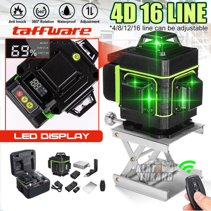 Hilda Laser Level 16 Lines Mesin Self Leveling Laser Sinar Hijau dengan ...