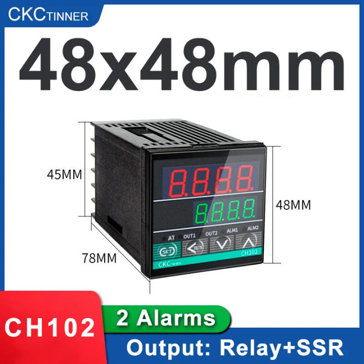 Dual Output SSR and Relay CH102 CH402 CH702 CH902 2 ALarms LCD Digital PID Inligent Temperature ...