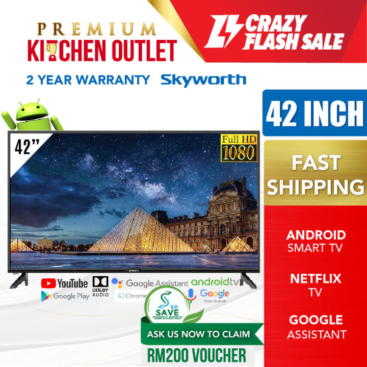 【Installation】Skyworth 42 Inch 2K Android TV 42STC6200 | DVB-T2 Netflix ...