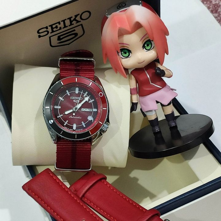 Original Seik0 x Naruto Sakura Anime Automatic-Hand With Extra Strap ...