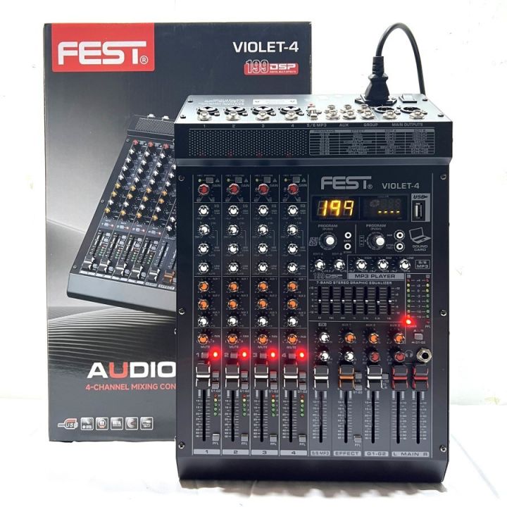 Mixer Fest Violet 4 Channel + Stereo L R Bluetooth Violet4 | Lazada ...