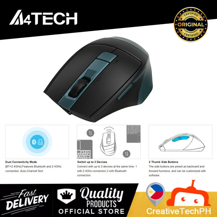 A4Tech FB35C 2400 DPI Dual Mode Rechargeable Optical Wireless Mouse ...