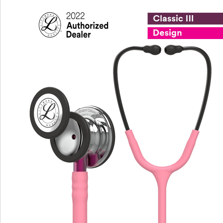 3M Littmann Classic III Stethocope, 27 inch, #5962 (Pearl Pink Tube ...