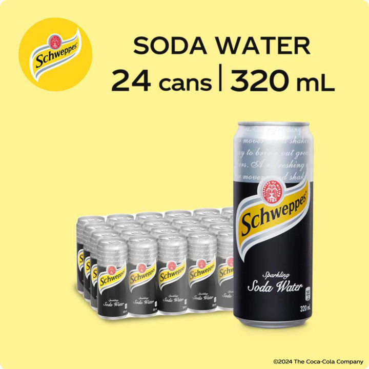 Schweppes Soda Water 320ml - Pack of 24 | Lazada PH