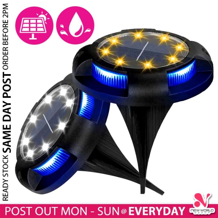 𝗔𝗨𝗧𝗢 𝗦𝗘𝗡𝗦𝗢𝗥 》Waterproof Solar LED Ground Light Patio Garden Buried Lamp ...