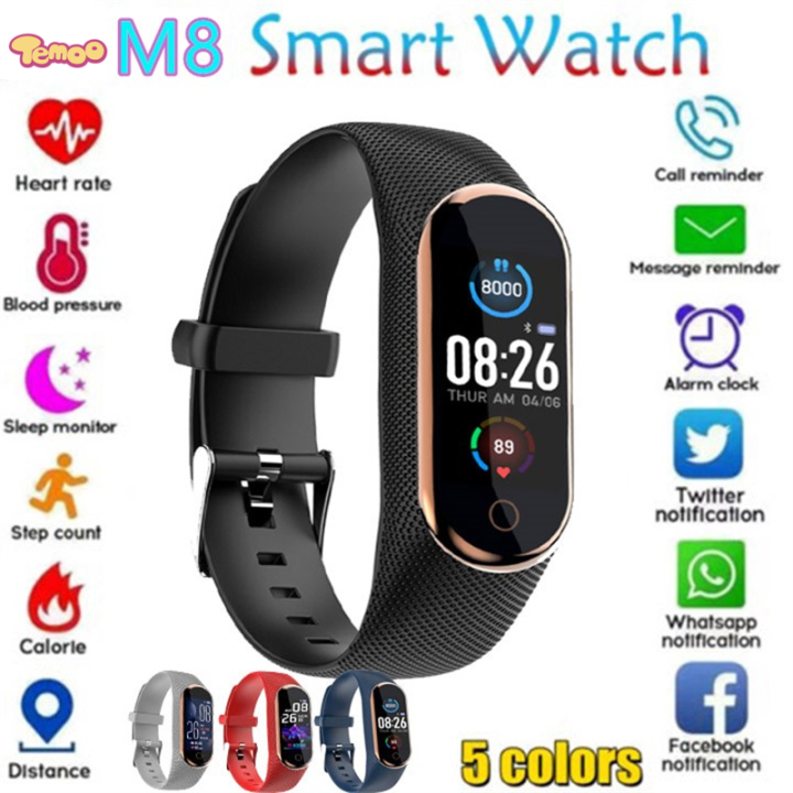 Temoo สมาร์ทวอทช์ M8สายรัดข้อมืออัจฉริยะ,อุปกรณ์ติดตามการออกกำลังกายวัด ...