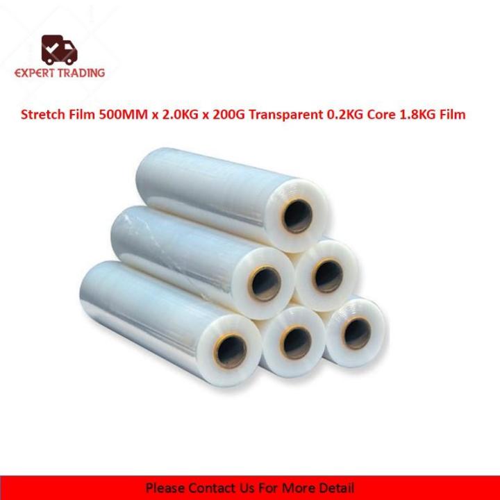 Stretch Film 500MM x 2.0KG x 200G Transparent 0.2KG Core 1.8KG Film ...