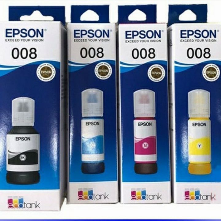Tinta Epson 008 (1set) BCYM untuk L15150 L15160 L15180 L6460 L6490 ...