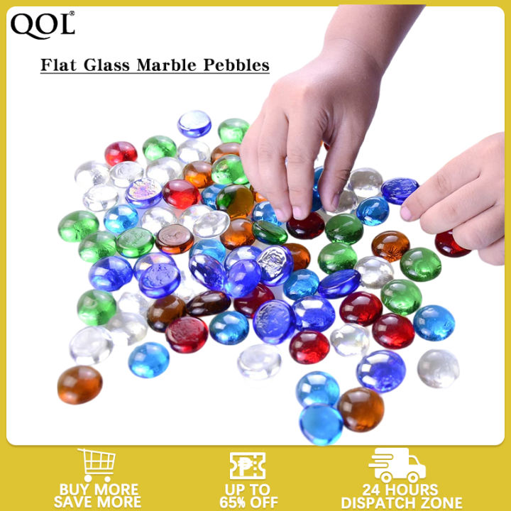 Aquarium Coloful Glass Stones Beads Flat Glass Marble Pebbles Vase ...