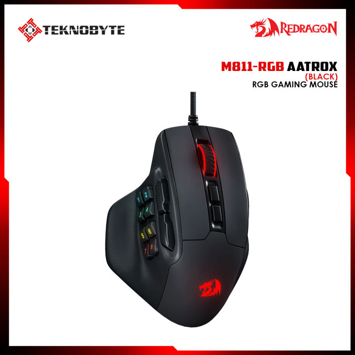 Redragon M811 Aatrox MMO Gaming Mouse, 15 Programmable Buttons Wired ...