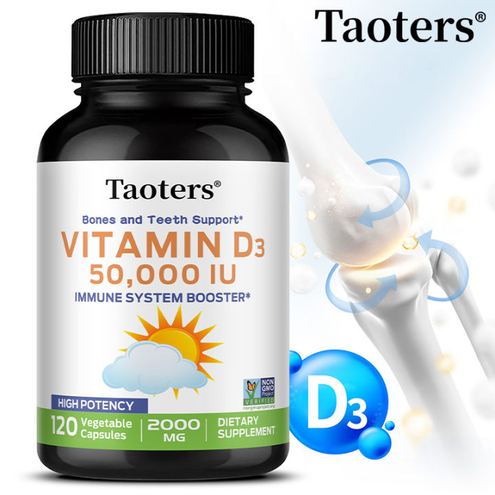 Taoters High Potency Vitamin D3 50,000 IU Capsules – Bone & Teeth ...