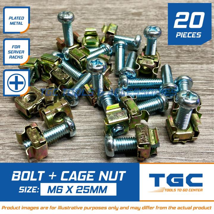 20PCS Cage Bolt and Nut M6 x 25 mm also called Server Rack Screw M 6 ...