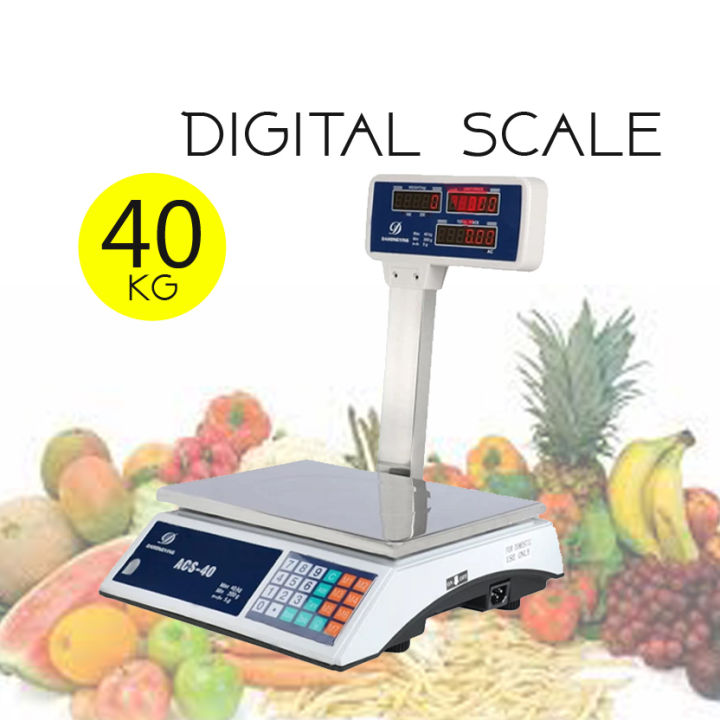 40Kg Platform Digital Weight Scale Pole Computing Vege Fruits ACS 40 ...