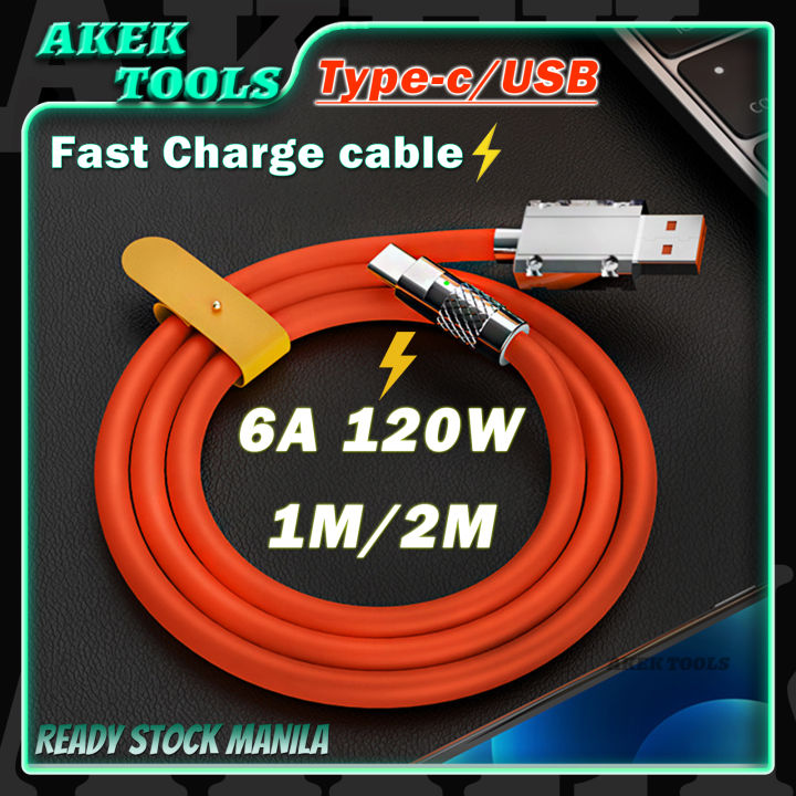6A Type C Fast Charge Cable Micro USB Original USB Liquid Silicone ...