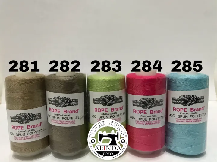 BENANG JAHIT (1 PACK) ROPE BRAND 500 YARD - KODE WARNA 281-285 | Lazada ...