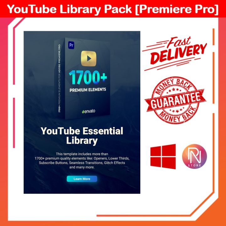YouTube Library Pack [Premiere Pro] | Lifetime For Windows | Full ...