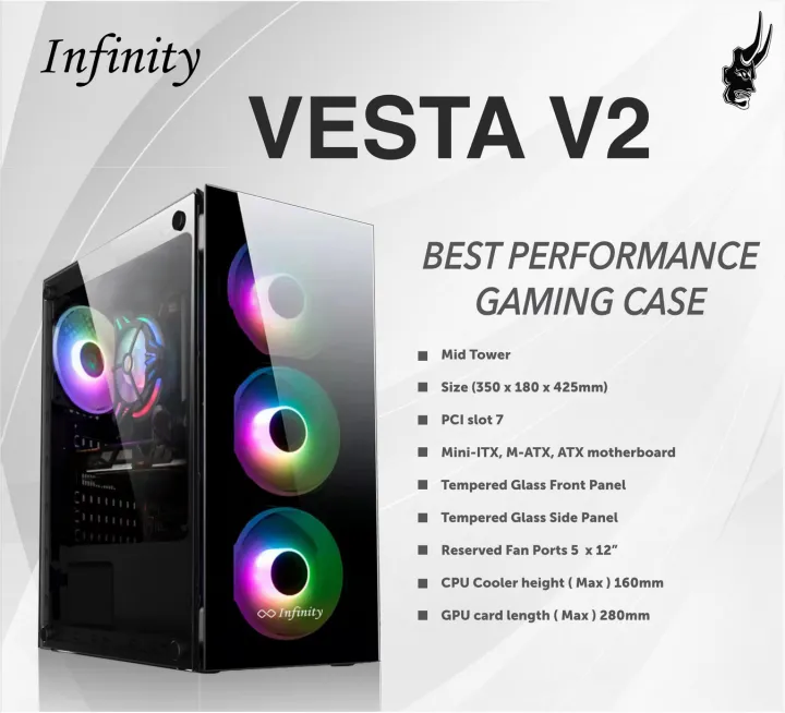 Casing Infinity VESTA V2 - mATX, ATX - TEMPERED GLASS | Lazada Indonesia
