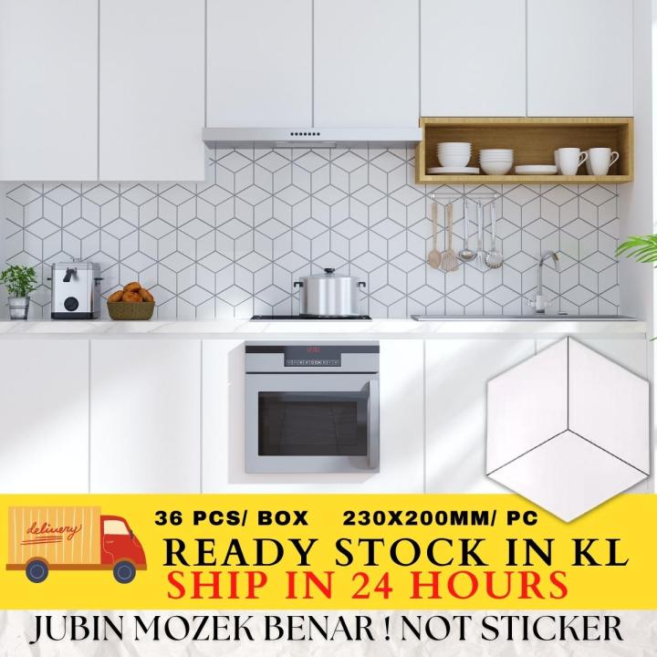 [NOT STICKER] *1 BOX 36PCS* HEXAGON WALL TILES /MOZEK/ MOSAIC TILES ...