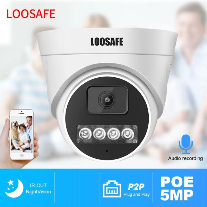LOOSAFE 5-MP IP PoE Security Indoor Camera. H.265X ONVI Network Dome ...