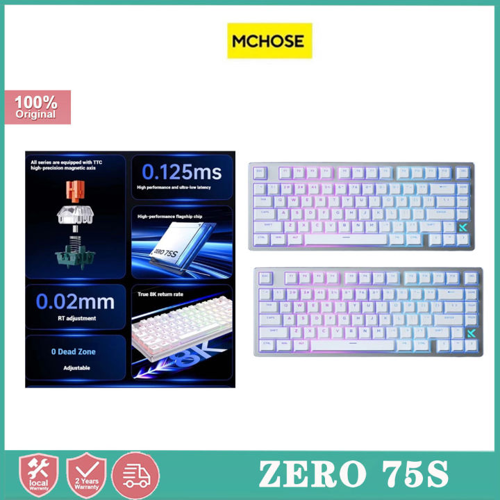 MCHOSE ZERO 75s คีย์บอร์ดแบบกลไกสวิตช์แม่เหล็กสำหรับเล่นเกมกว่า75วินาทีคีย์บอร์ดการเชื่อมต่อแบบ ...