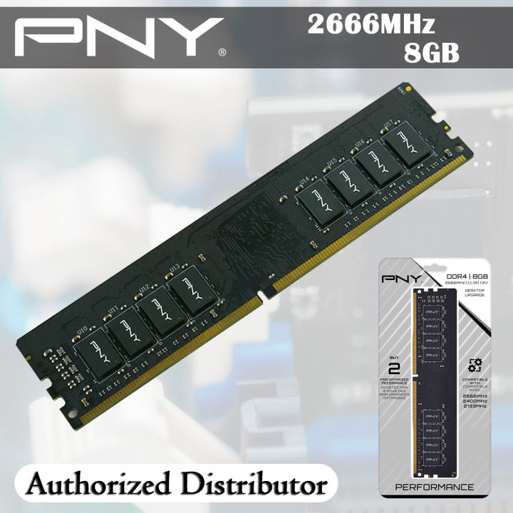 PNY Performance DDR4 2666MHz Desktop Memory 8GB CL19 (MD8GSD42666-TB ...