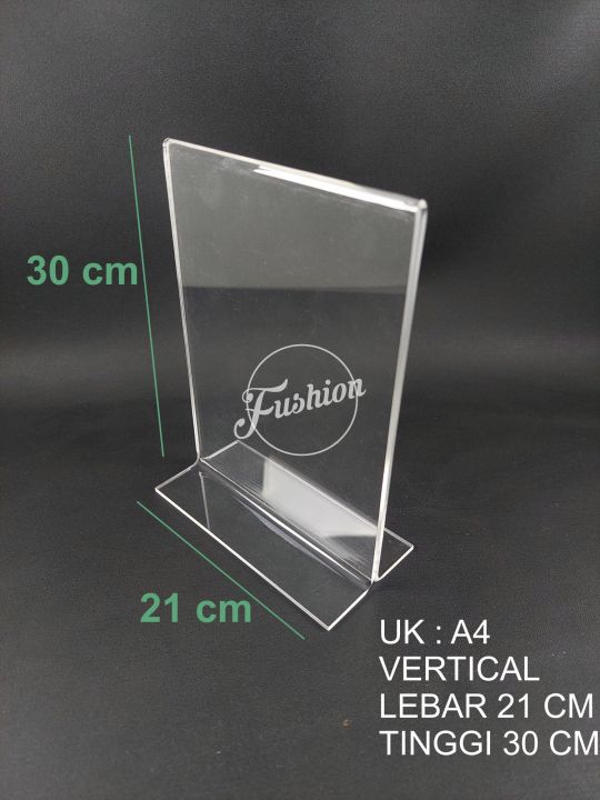 Akrilik Tempat Brosur A4 / Acrylic Tent Card Holder Stand / Qris Stand ...
