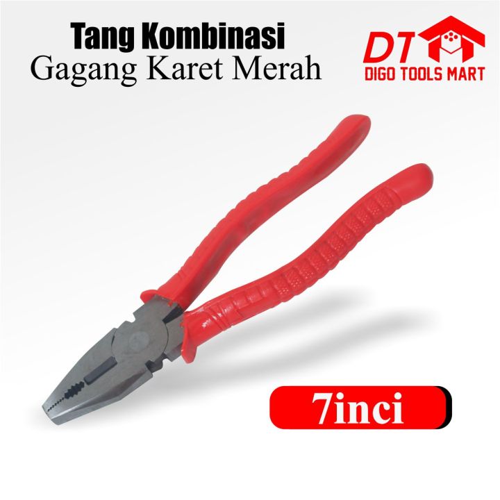 Tang Kombinasi Gagang Karet Merah Murah 7inci | Lazada Indonesia