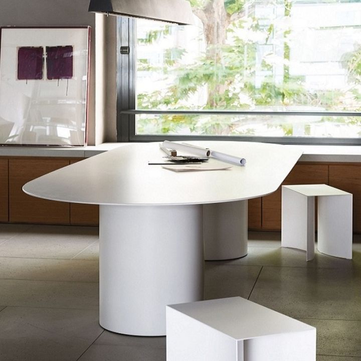 Nordic solid wood minimalist long table log table designer creative ...